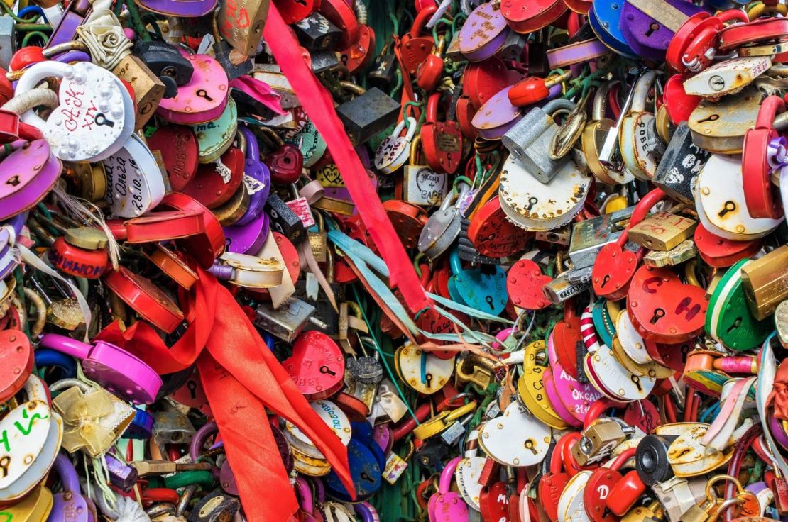 Padlock Trees of Love in Moscow, Russia