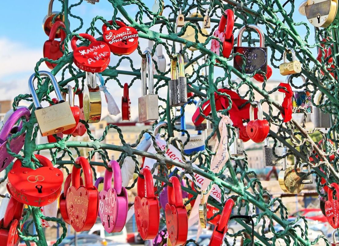 Padlock Trees of Love in Moscow, Russia